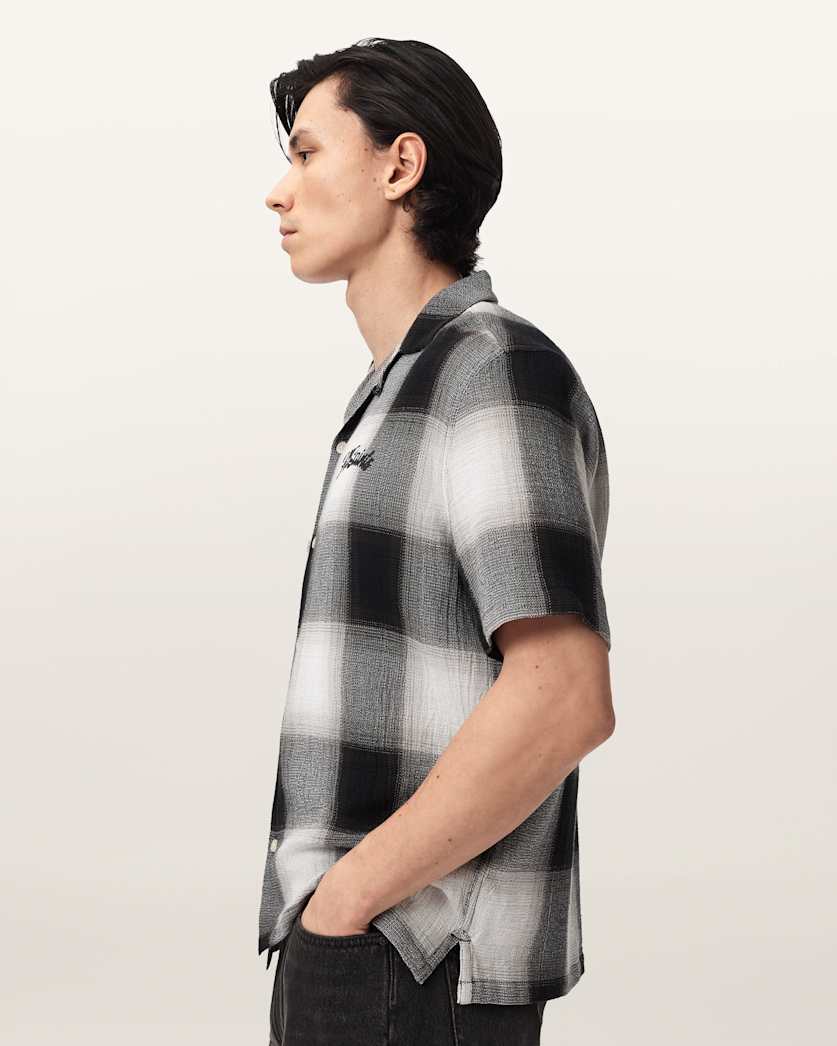 Fade Out Short Sleeve Check Shirt WHISPER GREY | ALLSAINTS